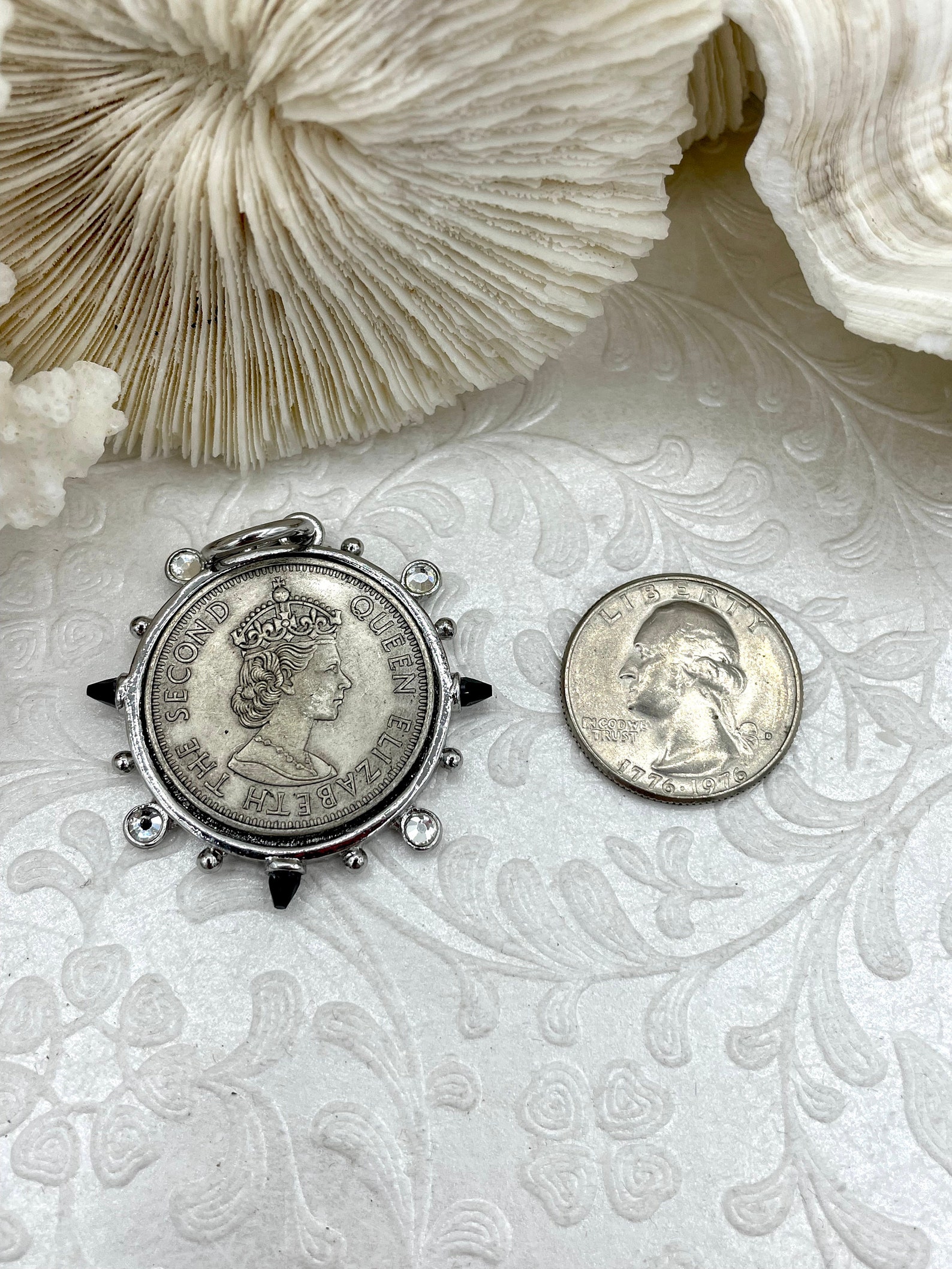 Queen Elizabeth II Coin Pendant, Royal Coin Pendant, Queen Coin Pendant ...