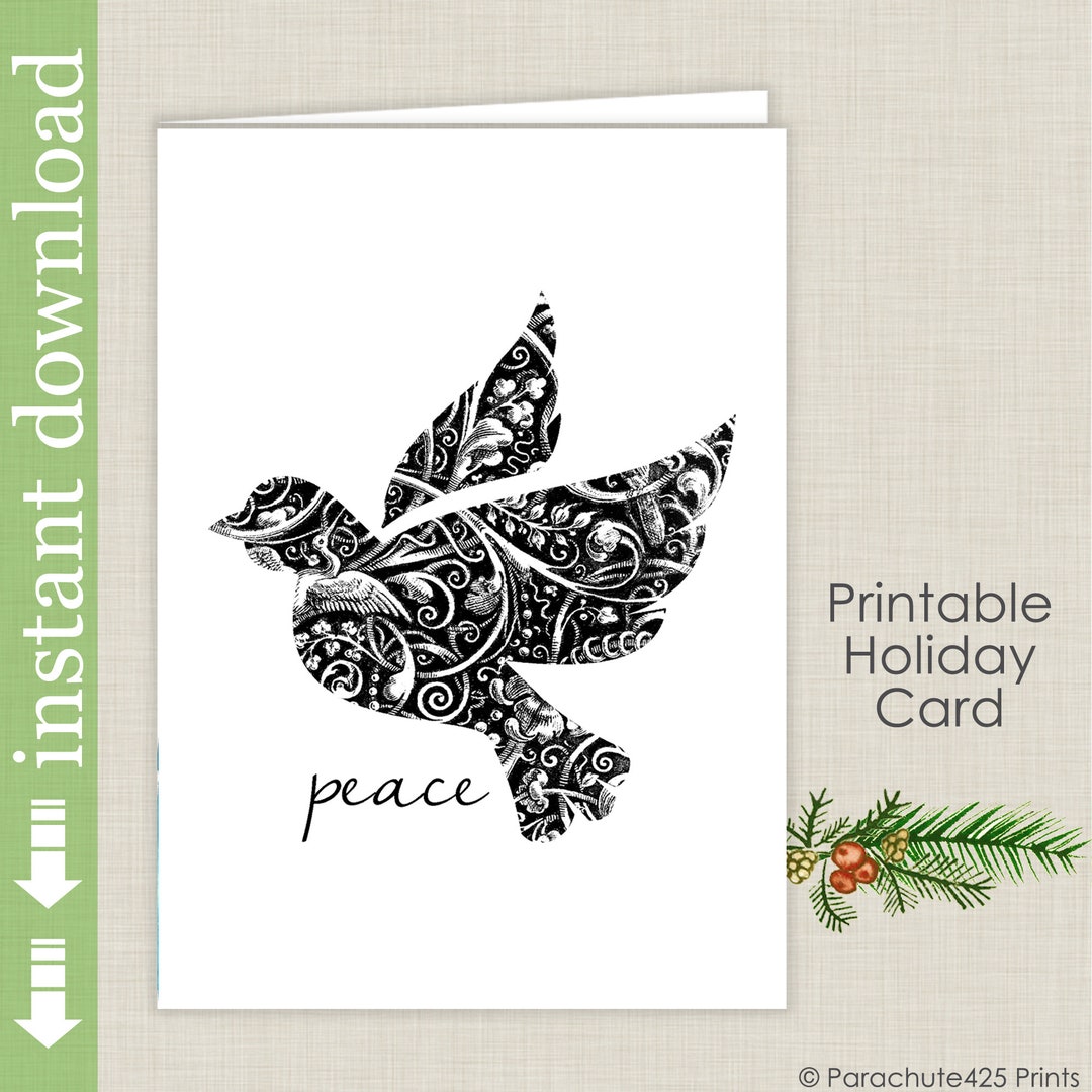 Printable Dove of Peace Card - Etsy