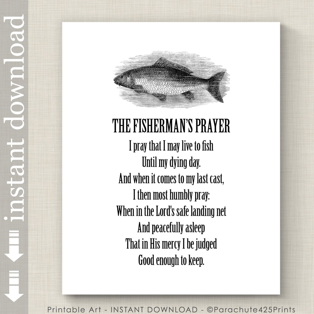 Fisherman's Prayer Printable Wall Art, Gift for Dad, Grandfather Gift ...