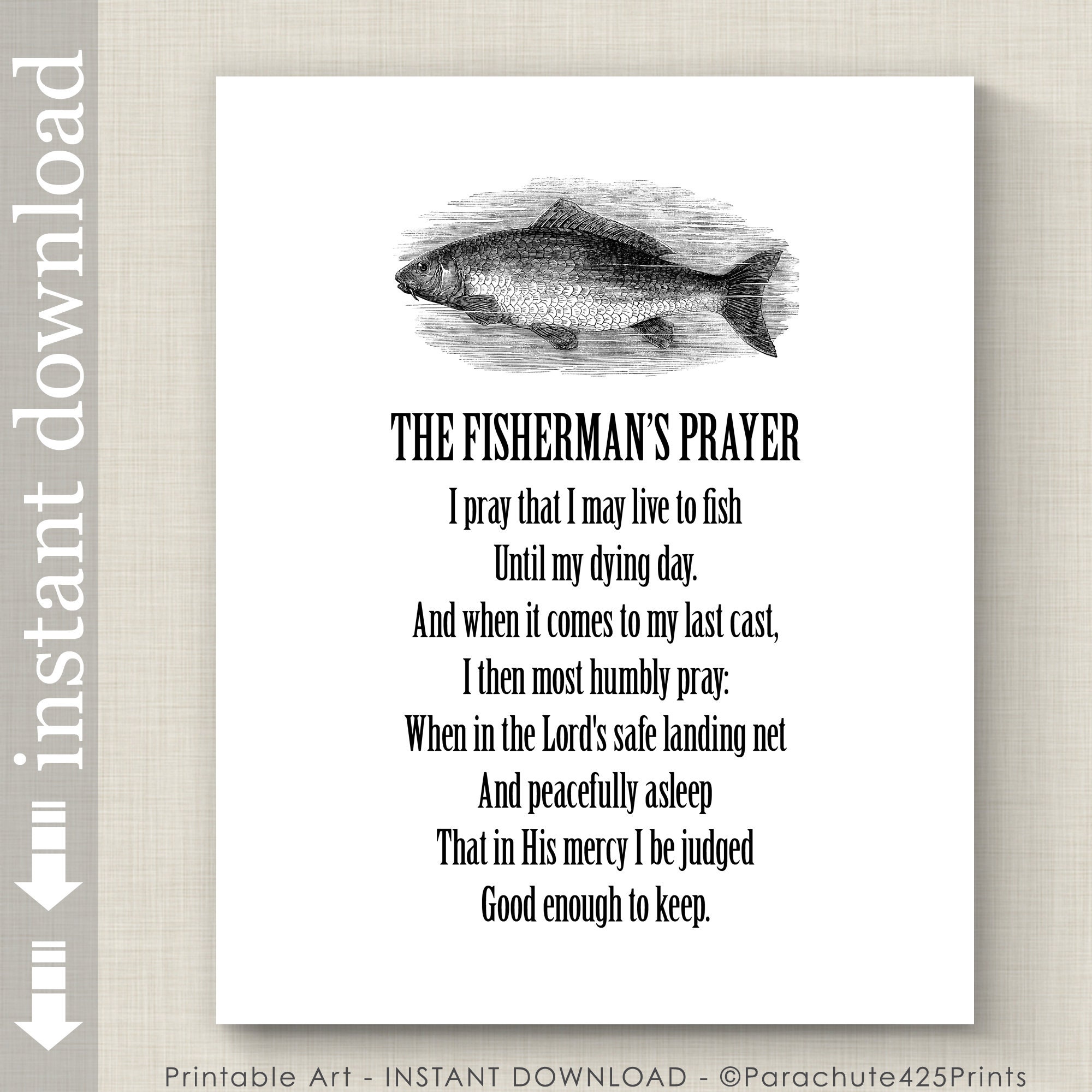 Fisherman's Prayer Printable Wall Art, Gift for Dad, Grandfather Gift ...