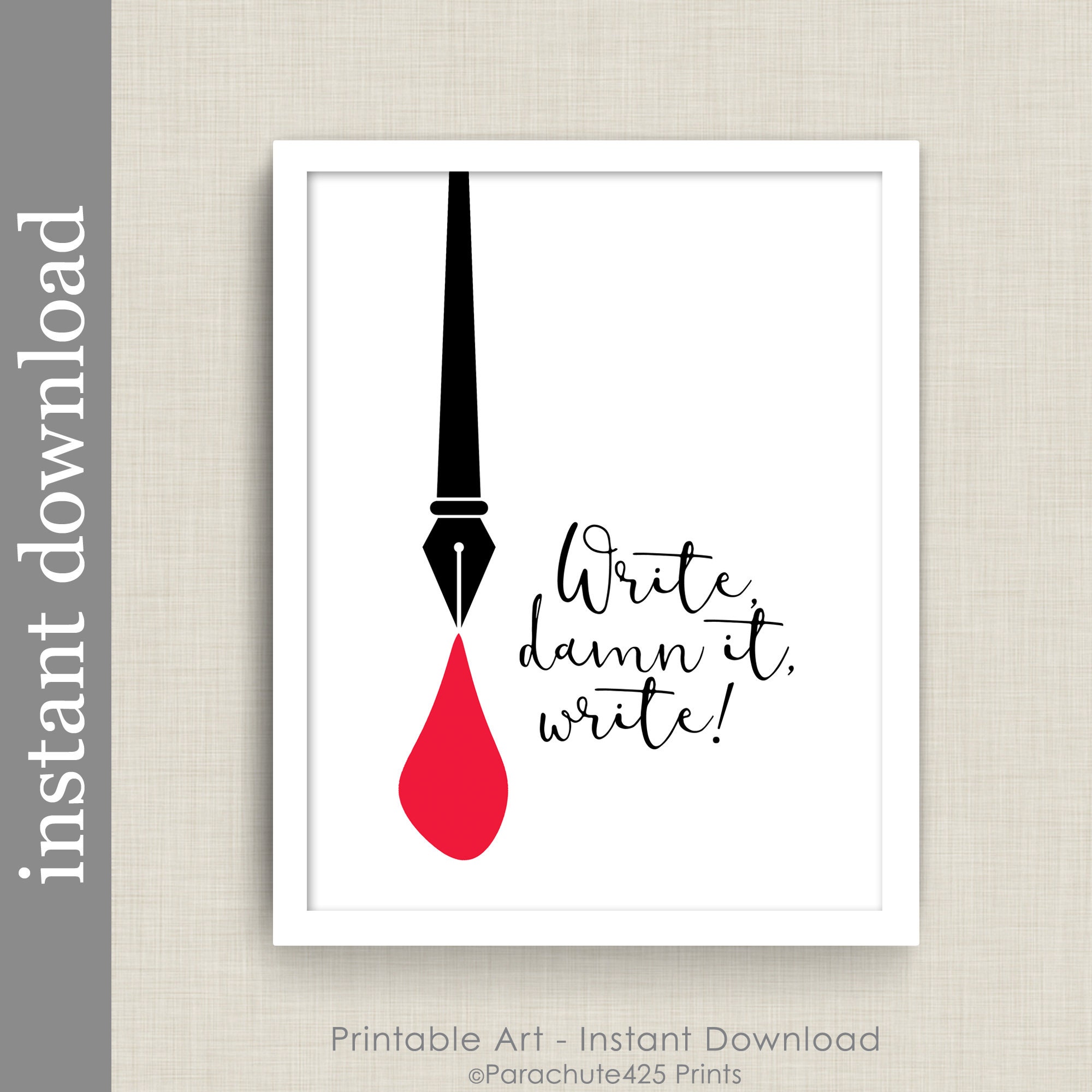 Writer Wall Art Printable Gift for Writer or Writer Office | Etsy