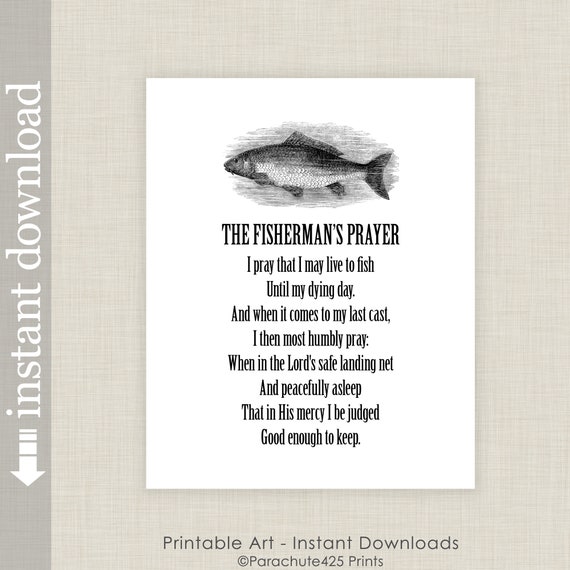 Fisherman's Prayer Printable Wall Art Gift for Dad - Etsy