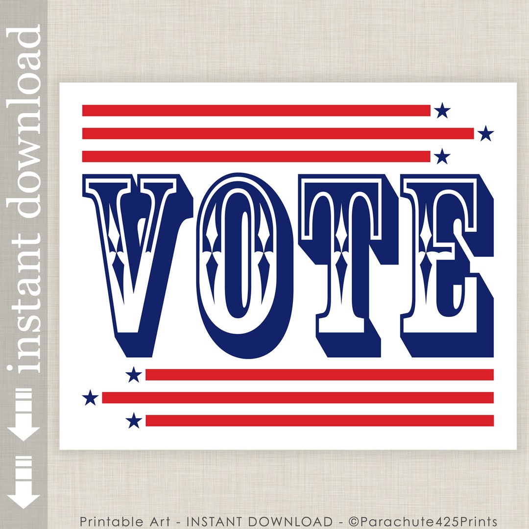 Vote Printable Sign for Elections - Etsy