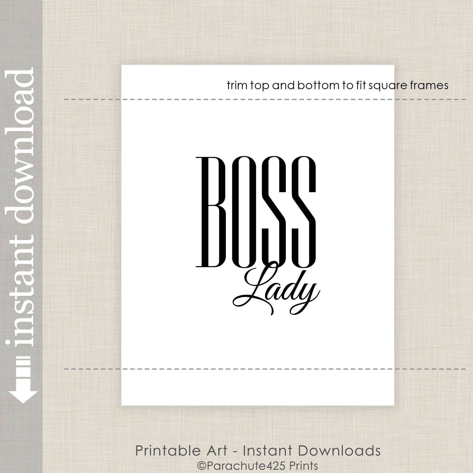 Boss Lady Printable Wall Art for Female Boss Gift or Office - Etsy