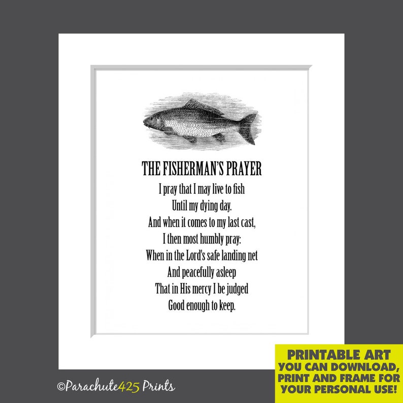 Fisherman's Prayer Printable Wall Art Gift for Dad | Etsy