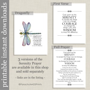 Buy Full Serenity Prayer Printable Wall Art, Inspirational Quote for AA ...