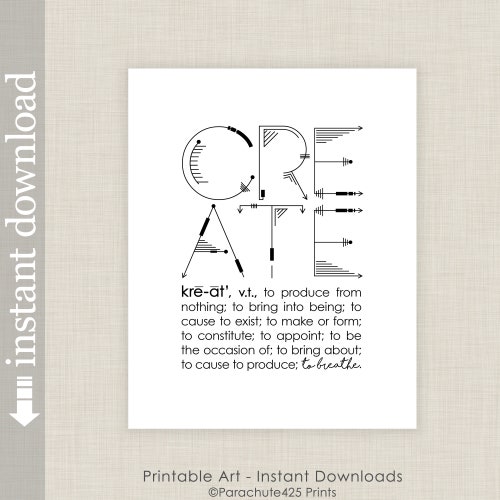 Create Definition Printable Wall Art Gift for Artist or | Etsy