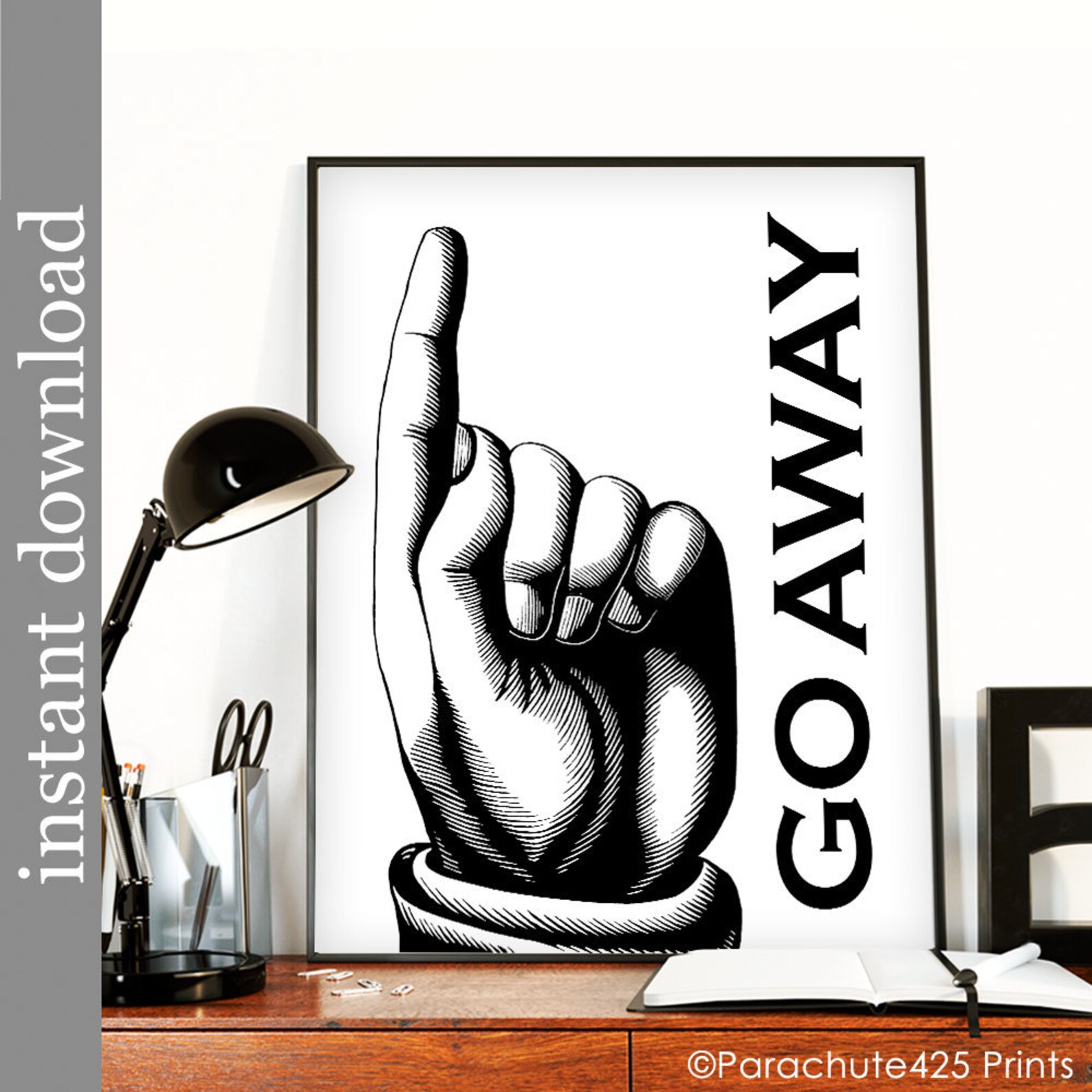 Go Away Sign Printable Wall Art Dorm Door Poster Funny - Etsy