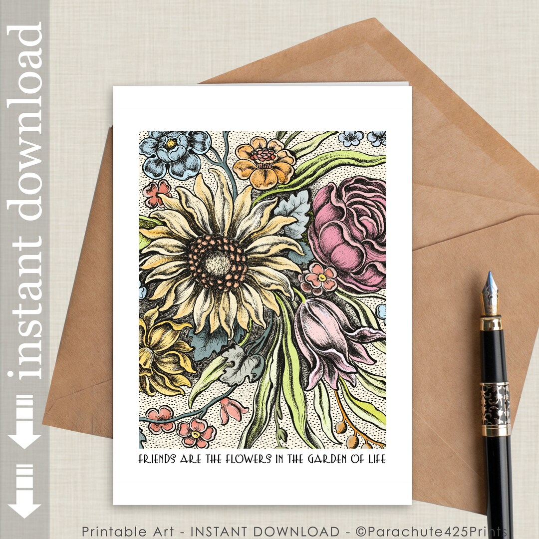 Friendship Card Printable for Friend's Birthday or Get Well Card - Etsy