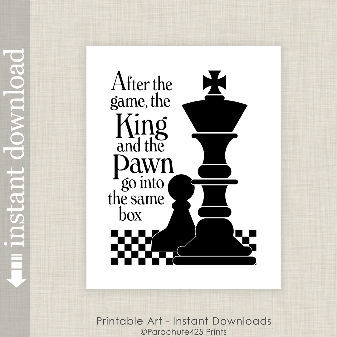 Chess Quote Printable Wall Art for Home Decor or Gift - Etsy