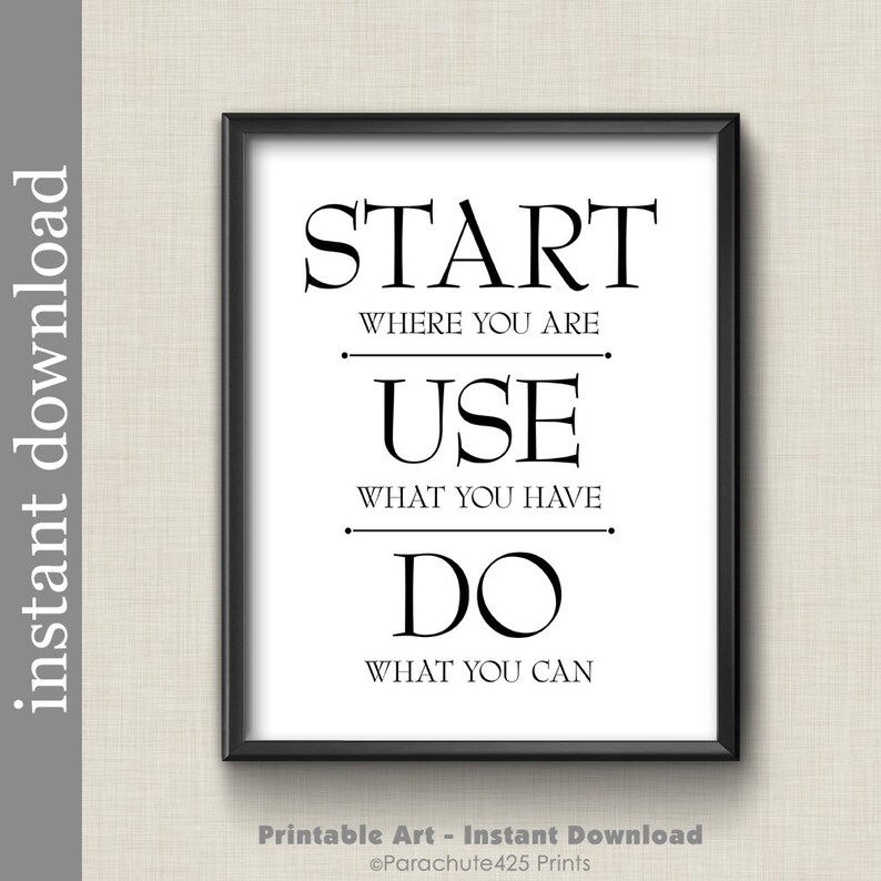 Start Where You Are inspirational quote printable quote | Etsy