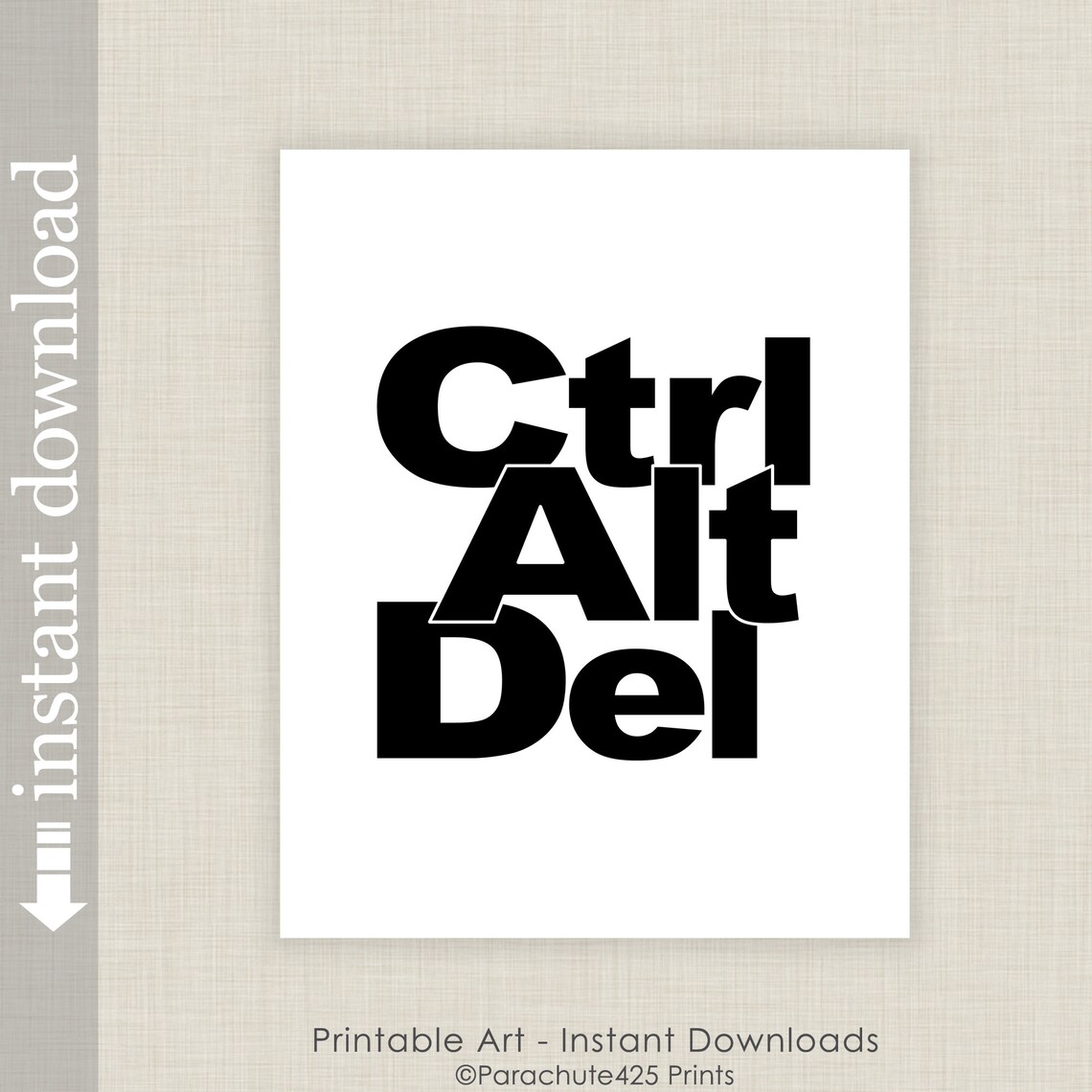 Ctrl Alt Del Printable Office Wall Art or Cubicle Decor | Etsy
