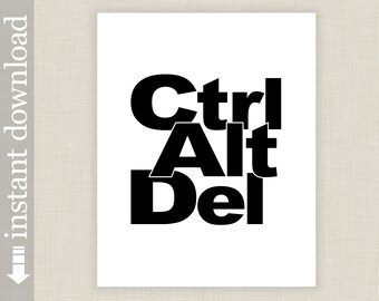 Ctrl Alt Del Wall Decor - Etsy
