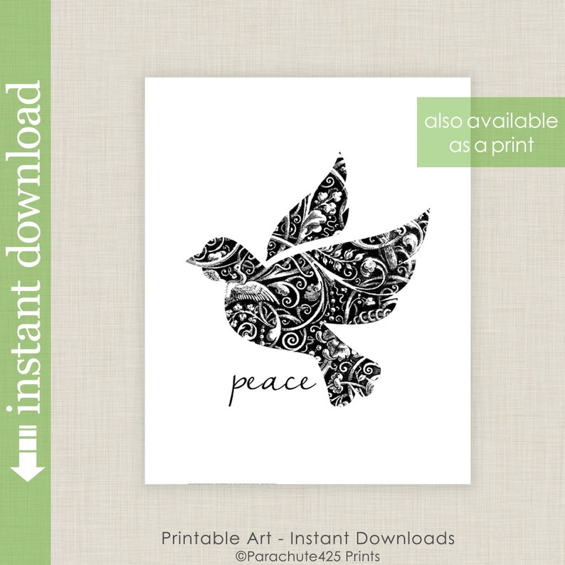 Printable Dove of Peace Card - Etsy