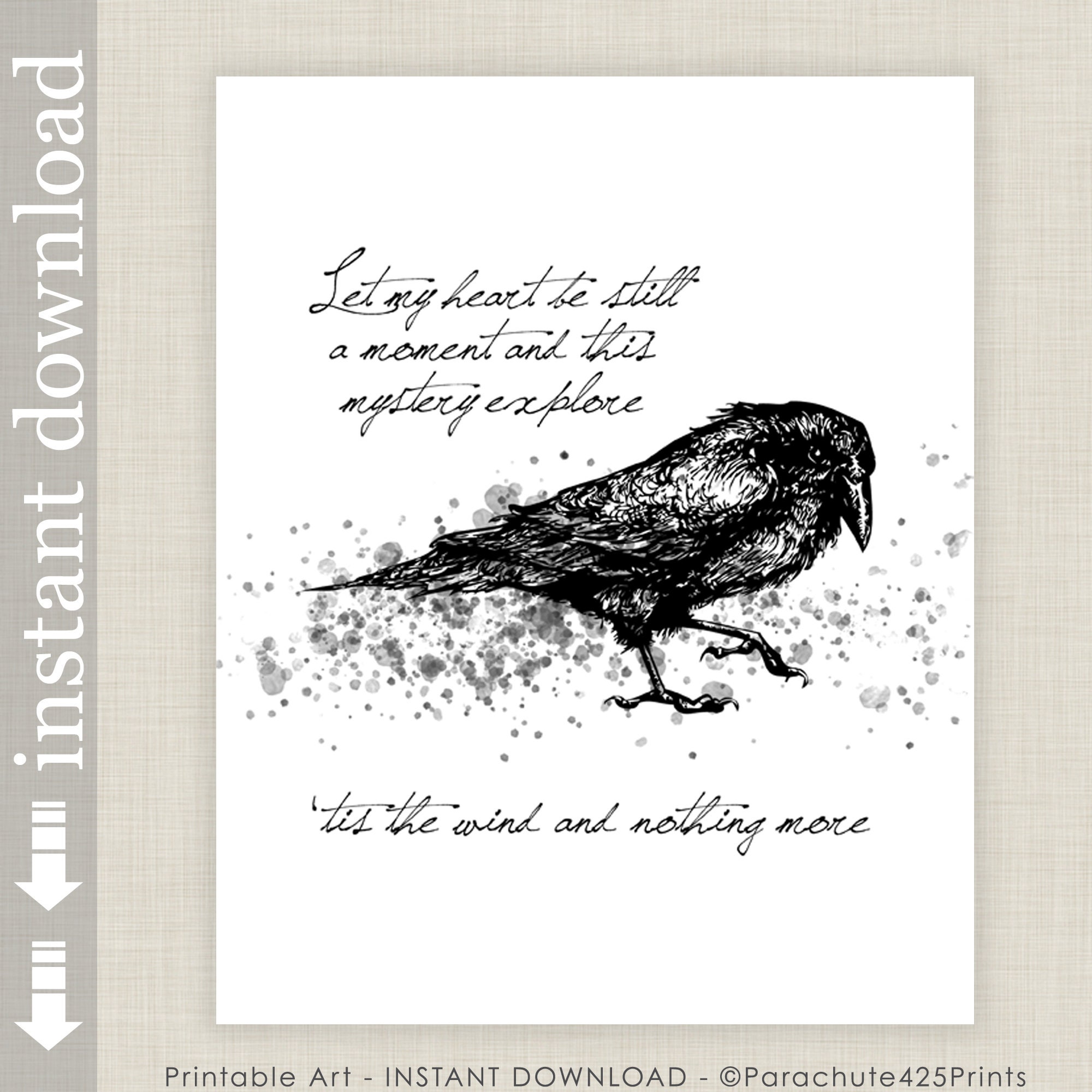The Raven Quote Print: Edgar Allan Poe Wall Art (digital Download) - Etsy