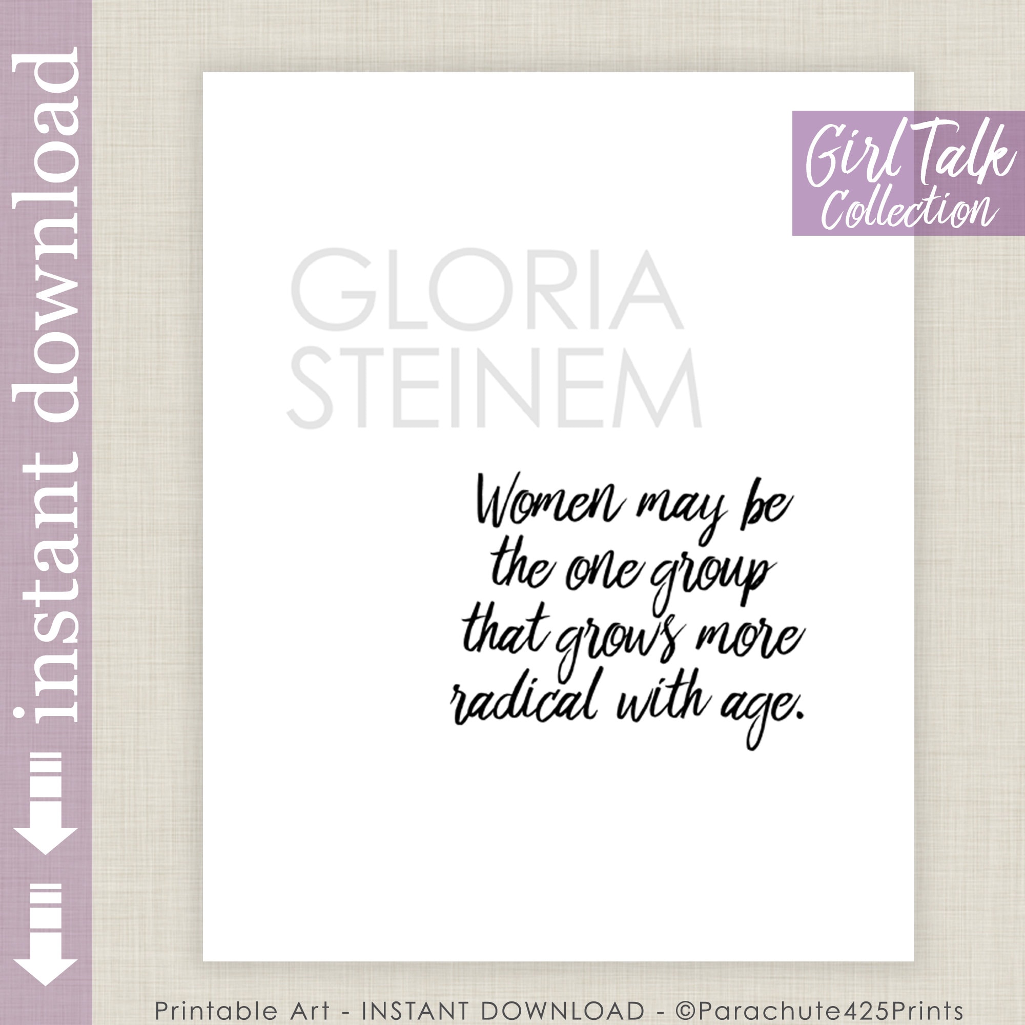 Gloria Steinem Quote, Printable Feminist Quote Wall Art - Etsy