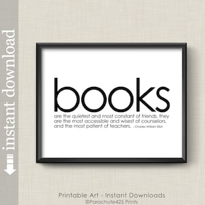 Printable Quote About Books, Wall Art for Library, Book Lover Gift ...