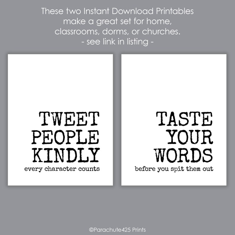 Taste Your Words, Anti Bullying Printable Wall Art for Classroom Poster ...