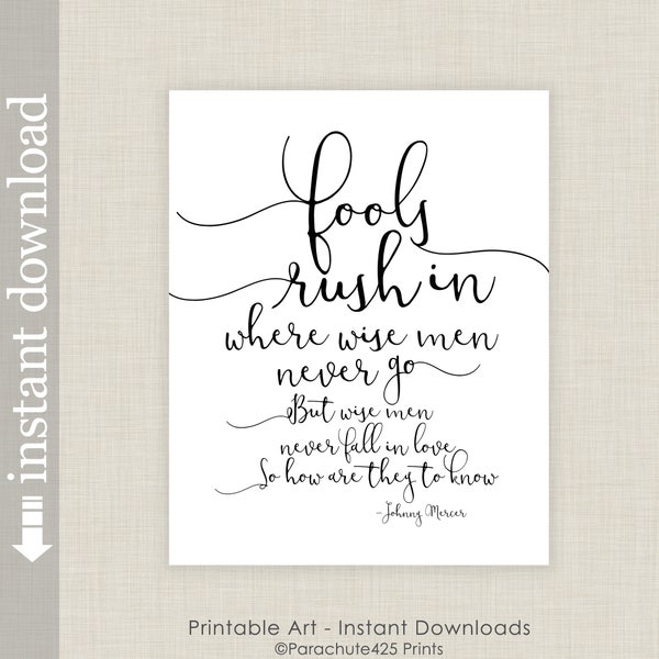 Fools Rush In - Etsy