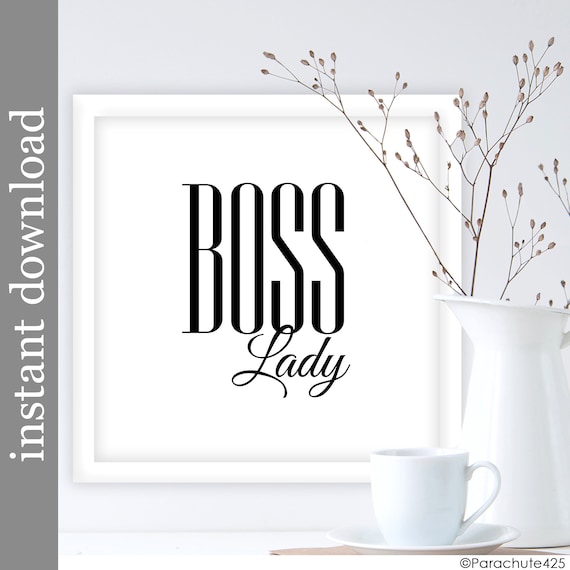 Boss Lady Printable Wall Art for Female Boss Gift or Office | Etsy