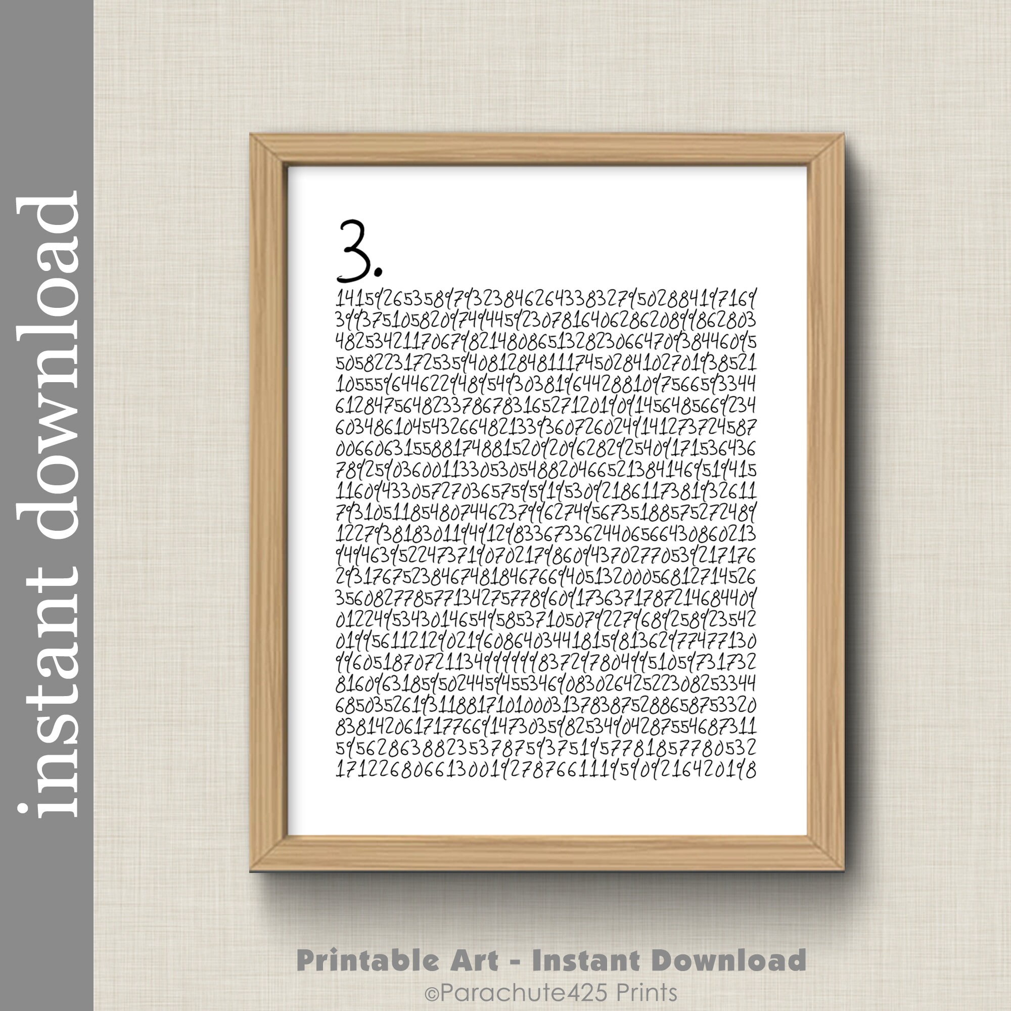 PI to 500 Printable Wall Art Math Poster for Classroom or - Etsy