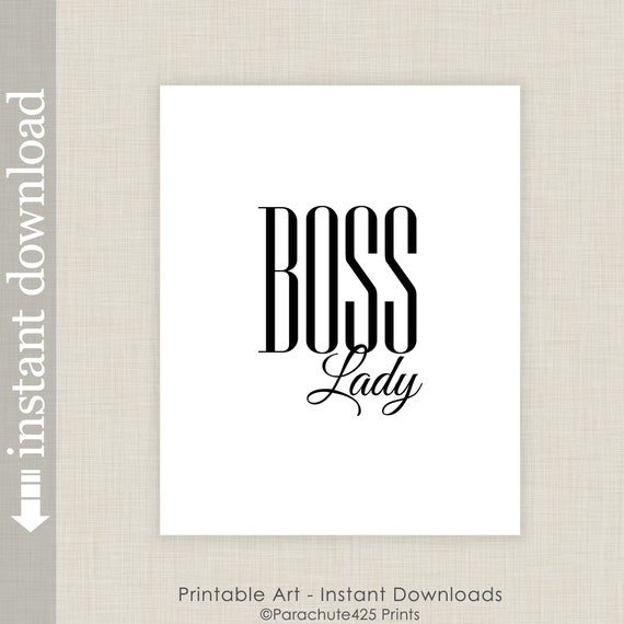 Boss Lady Printable Wall Art for Female Boss Gift or Office | Etsy