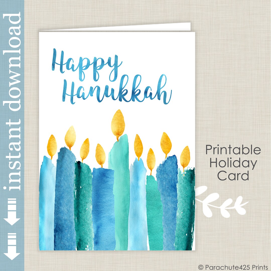 Hanukkah Festival of Lights Printable Holiday Card - Etsy