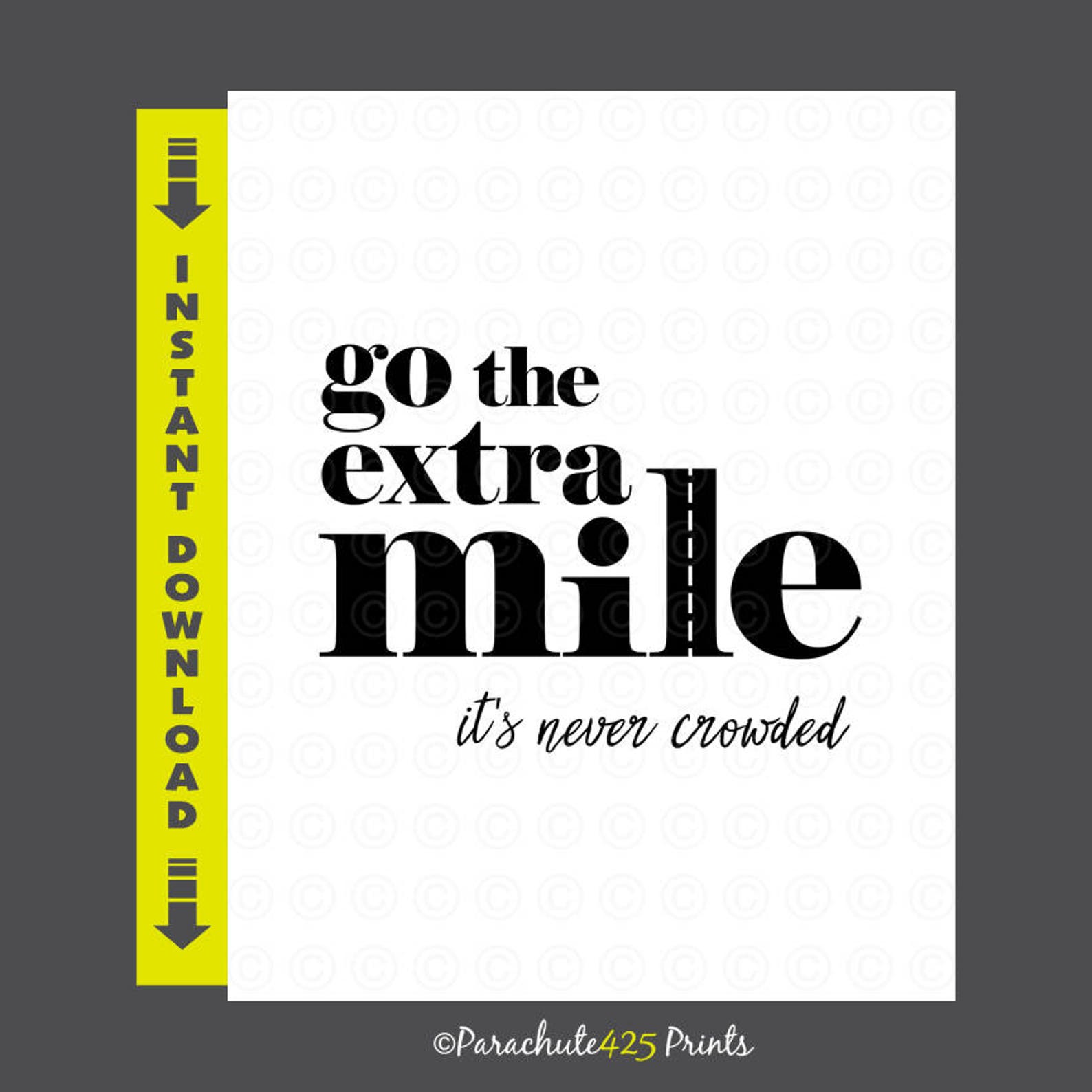 Go the Extra Mile Motivational Quote Printable Wall Art for | Etsy India