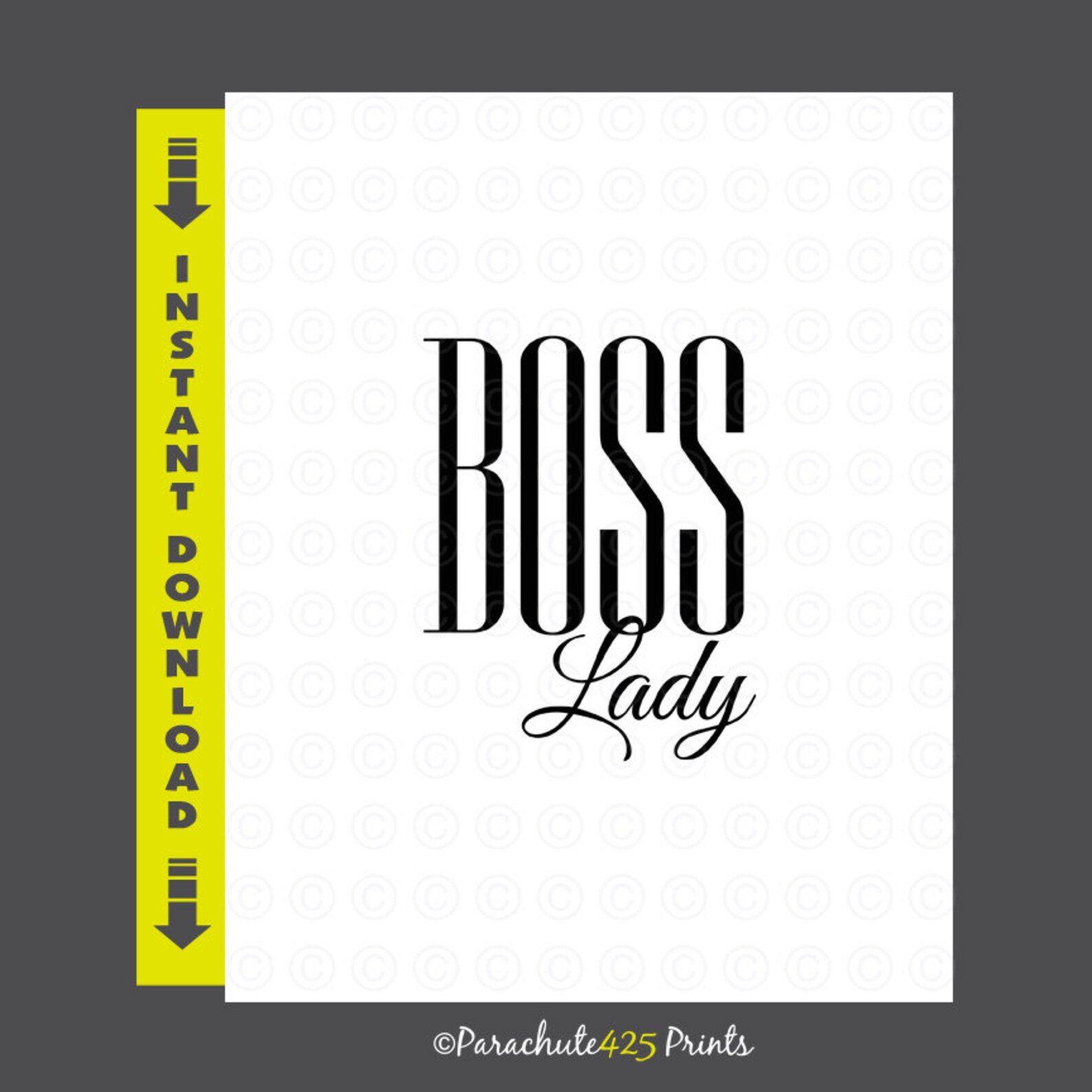 Boss Lady Printable Wall Art for Female Boss Gift or Office | Etsy