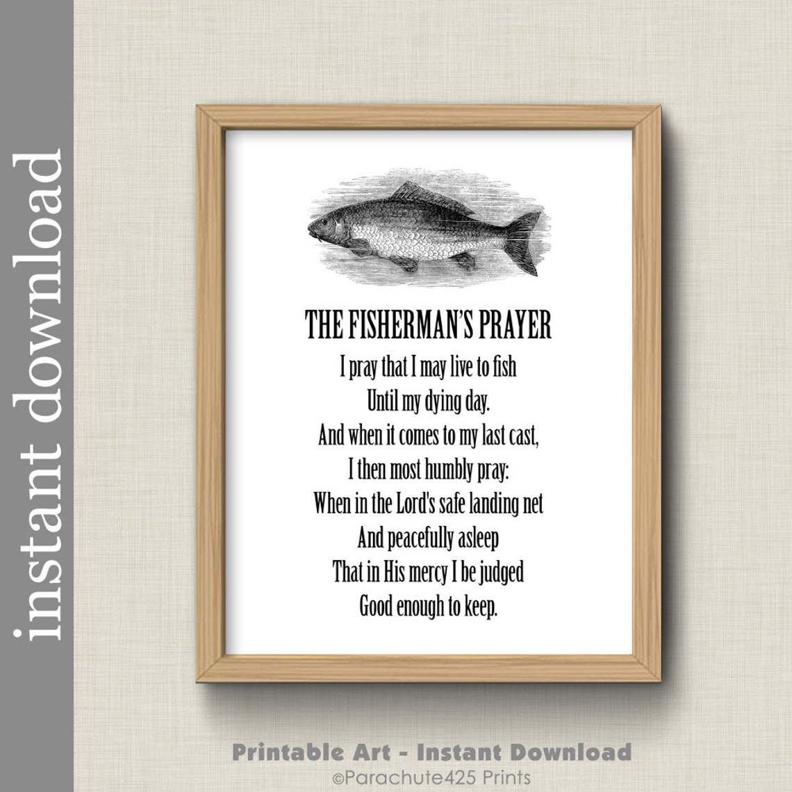 Fisherman's Prayer Printable Wall Art, Gift for Dad, Grandfather Gift ...