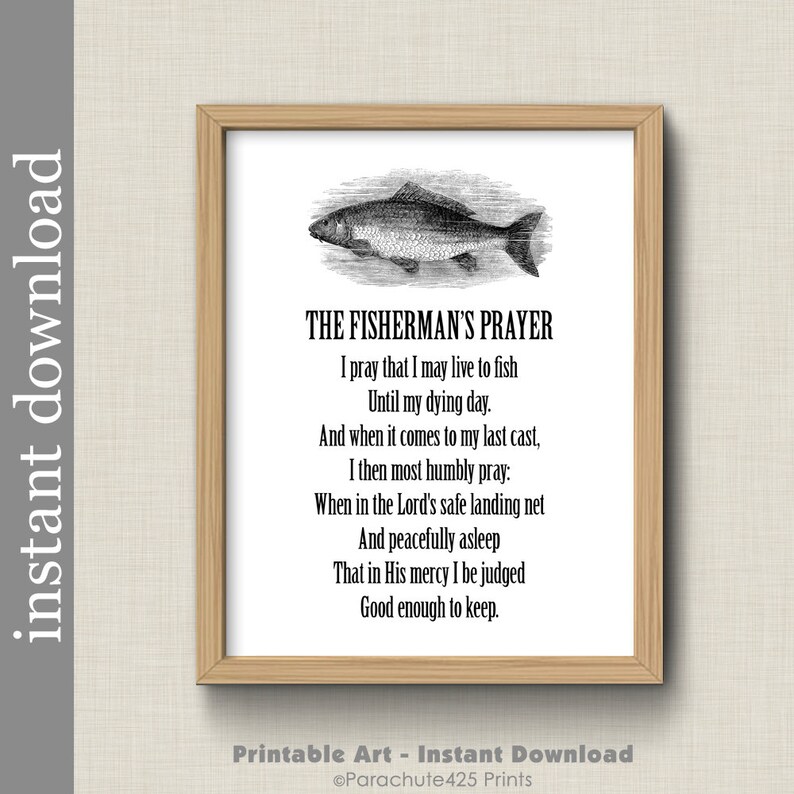 Fisherman's Prayer Printable Wall Art, Gift for Dad, Grandfather Gift ...