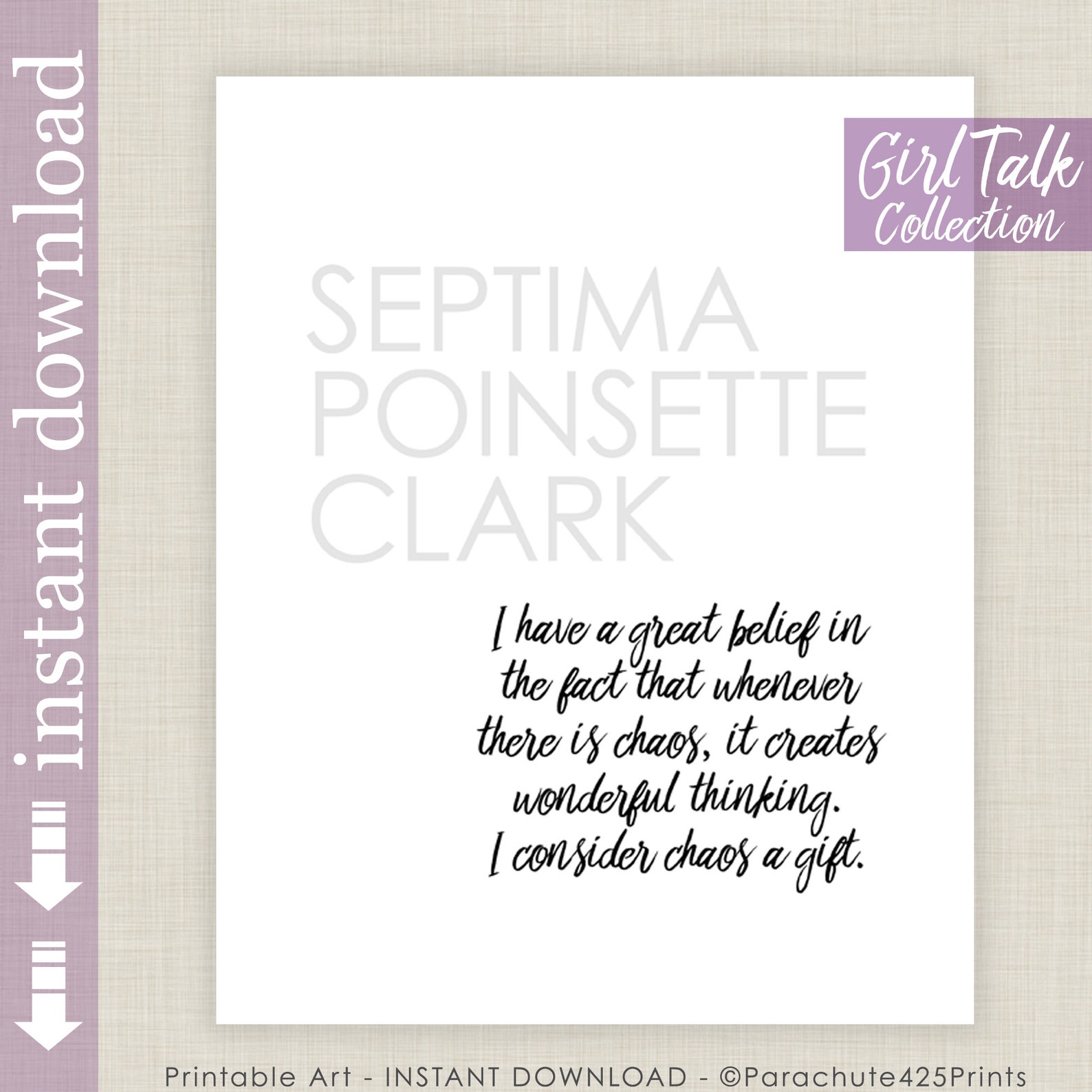 Septima Poinsette Clark Printable Inspirational Quote, I Consider Chaos ...