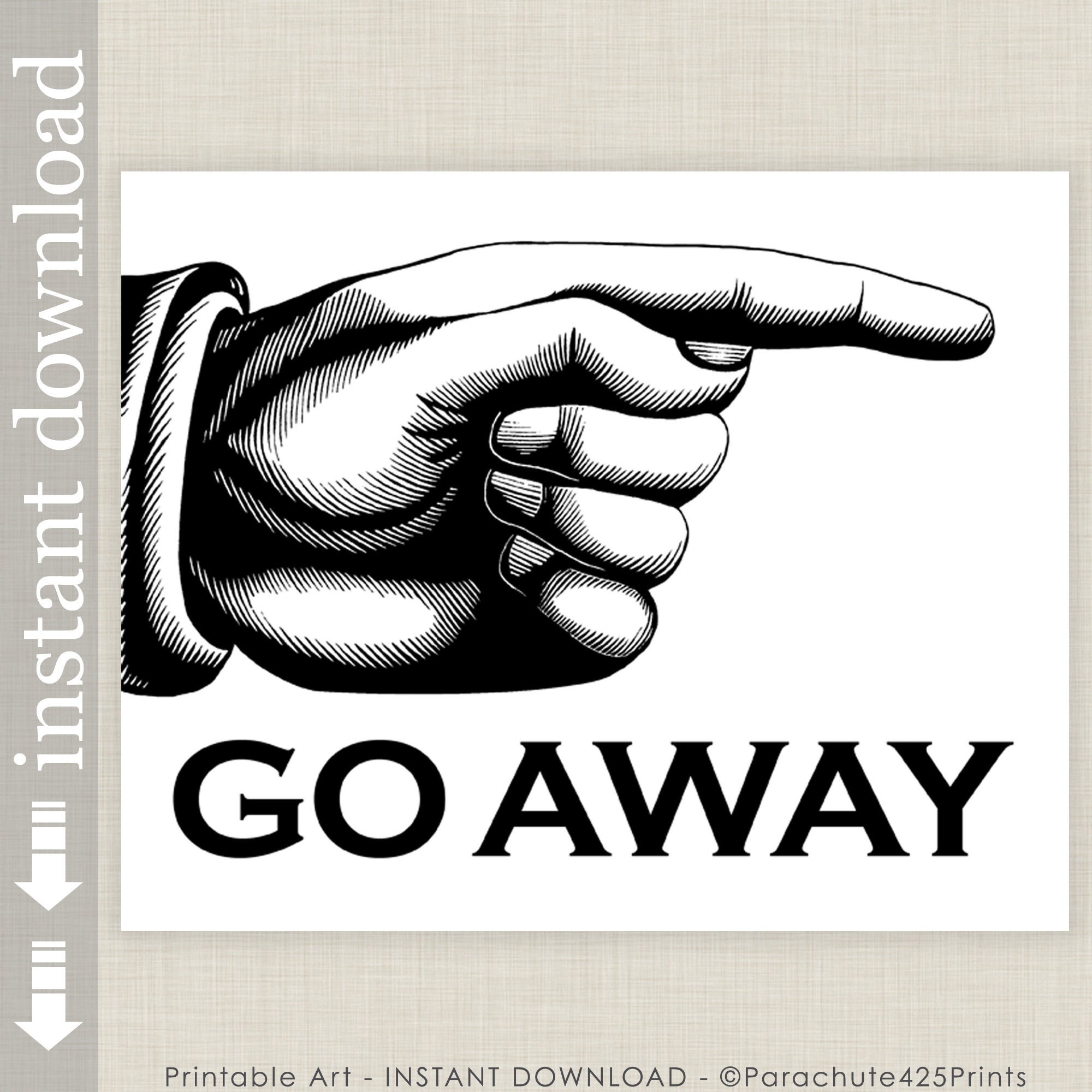 Go Away Sign Printable Wall Art Dorm Door Poster Funny - Etsy