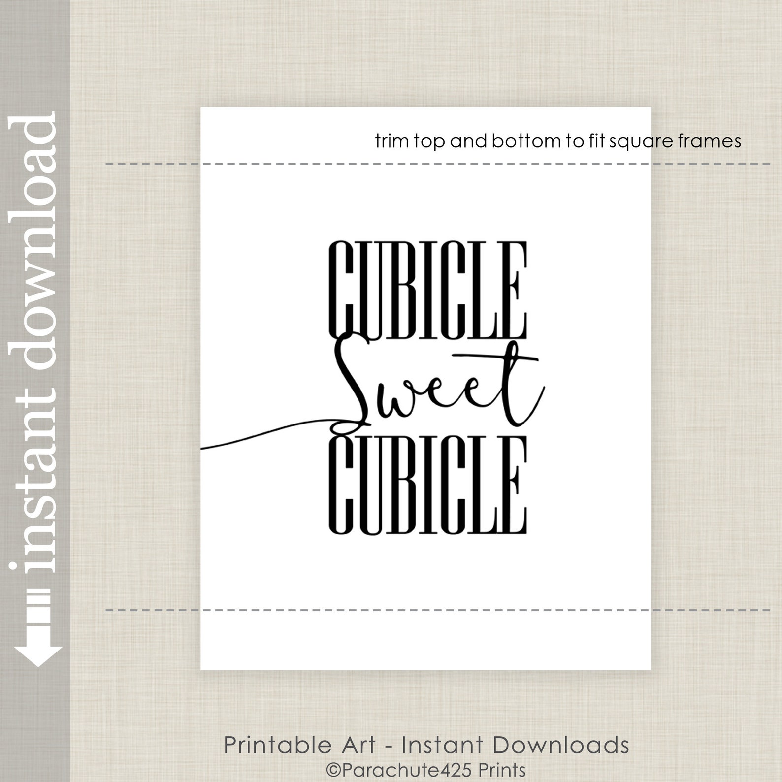 Cubicle Sweet Cubicle Print: Office Decor Art (digital Download) - Etsy
