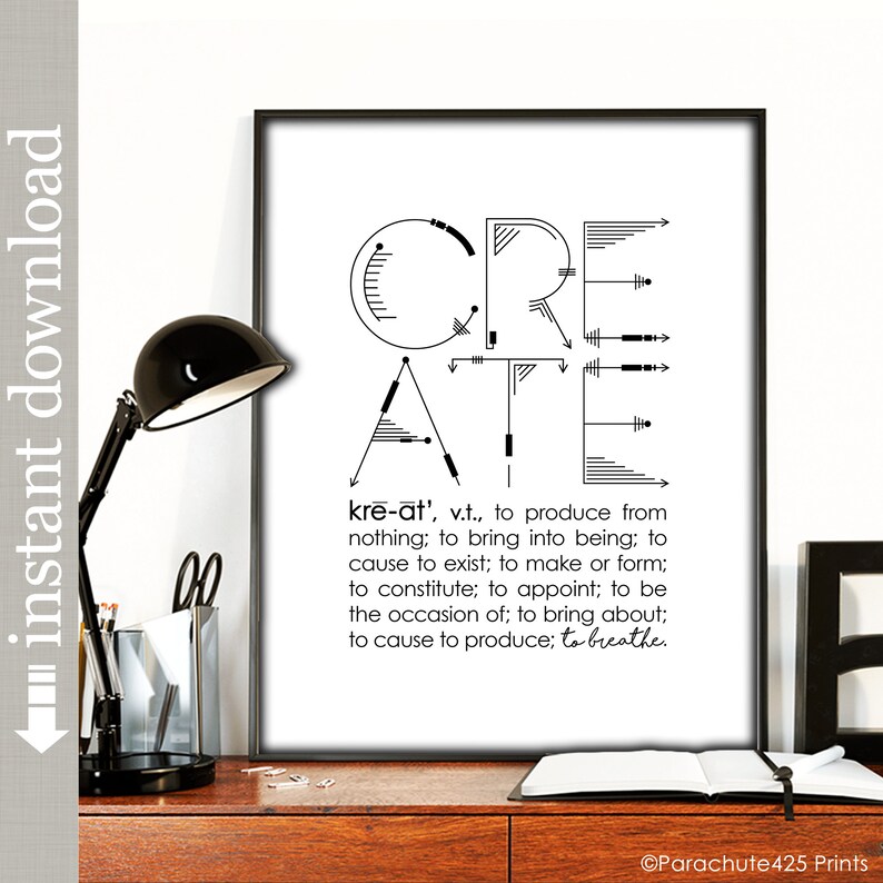 Create Definition Printable Wall Art, Gift for Artist or Writer - Etsy