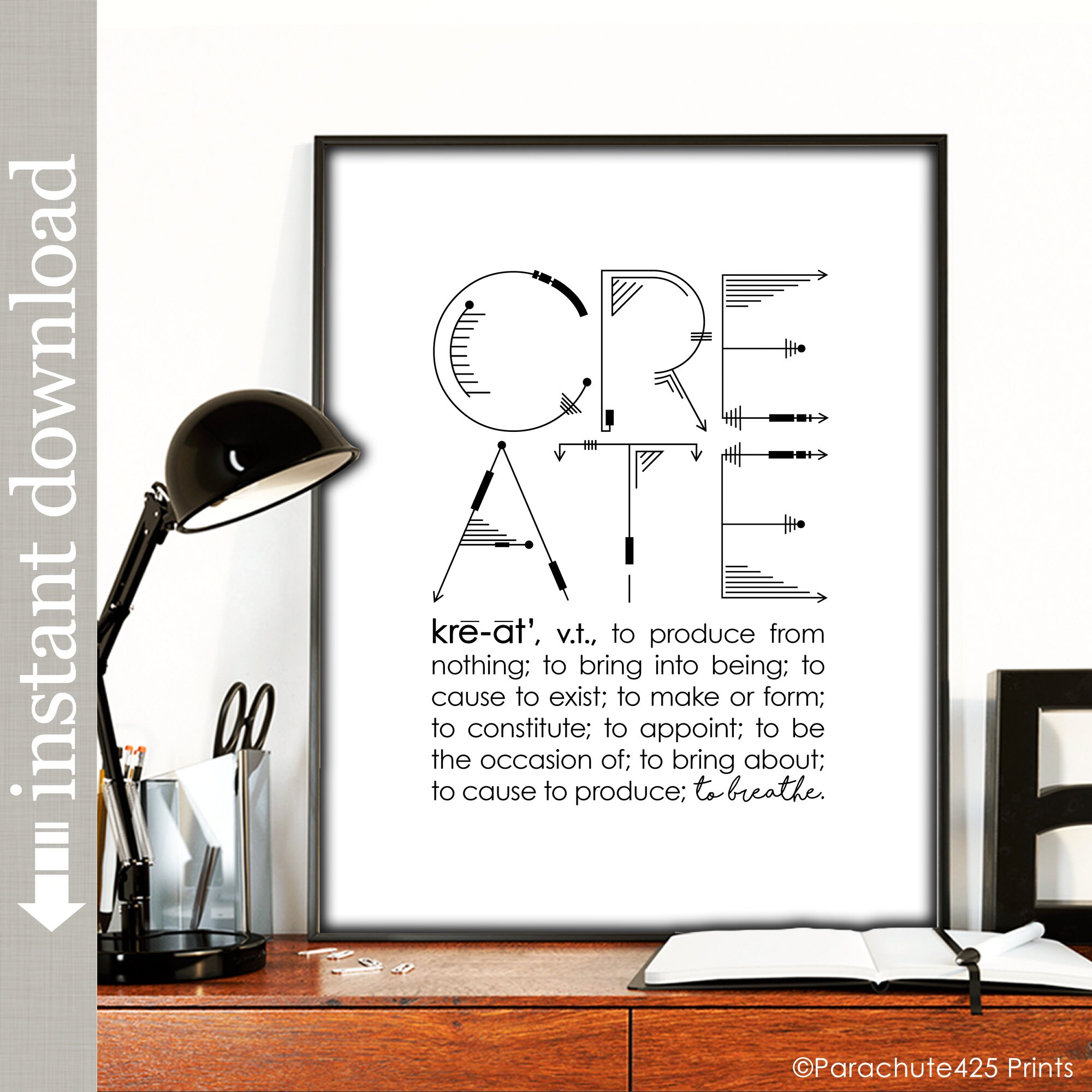 Create Definition Printable Wall Art, Gift for Artist or Writer - Etsy