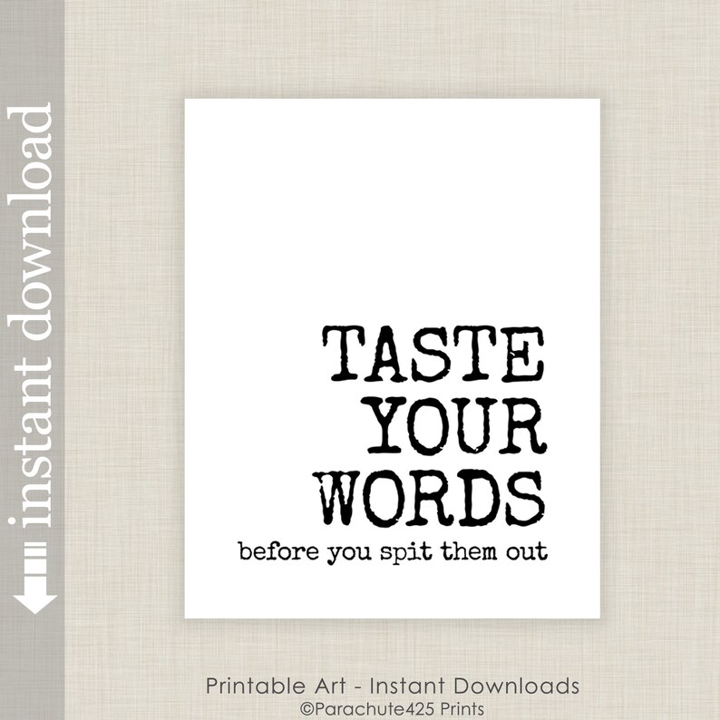 Taste Your Words Anti Bullying Printable Wall Art for | Etsy