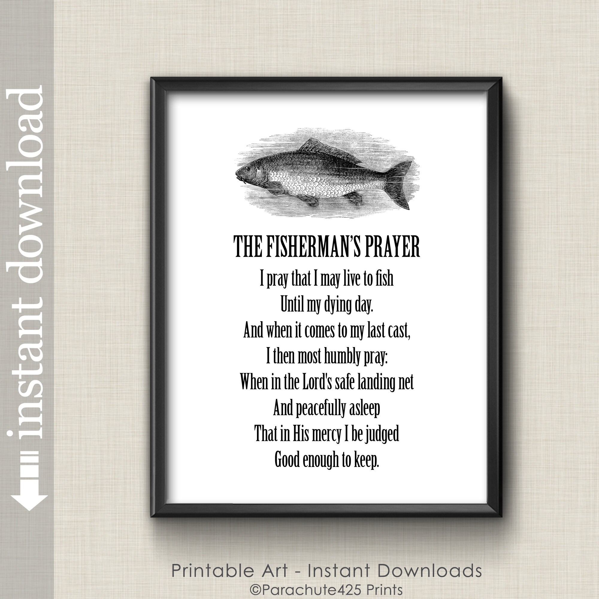 Fisherman's Prayer Printable Wall Art, Gift for Dad, Grandfather Gift ...
