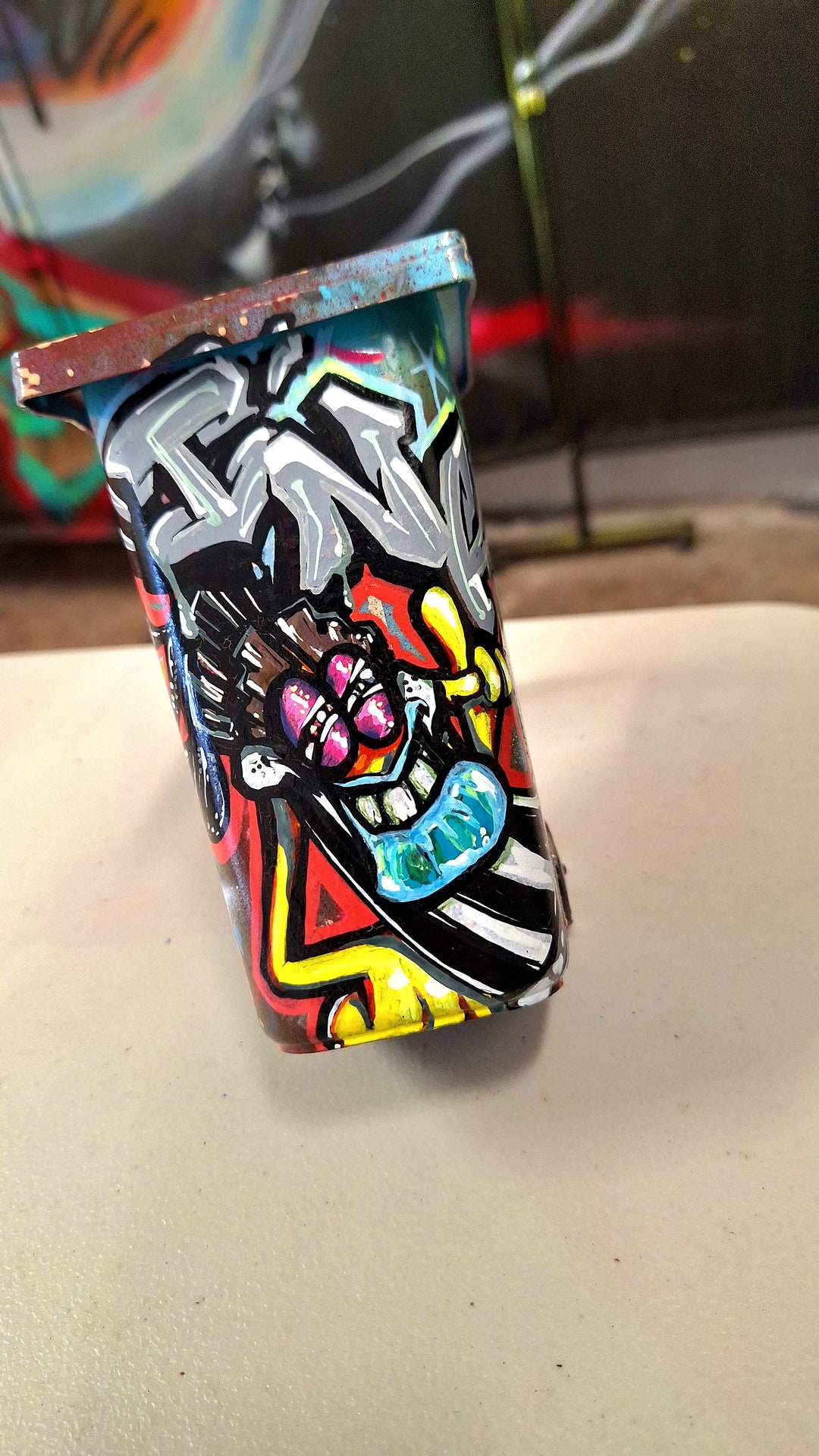 Graffiti Art Character INK'D Trash Can Collectors Original Art by Omega ...