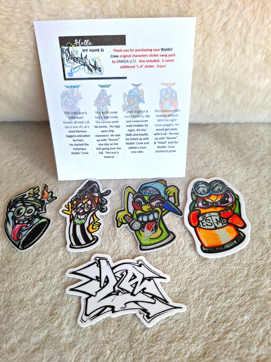 Graffiti Crew Original Characters Stickers Collectors Pack - Etsy