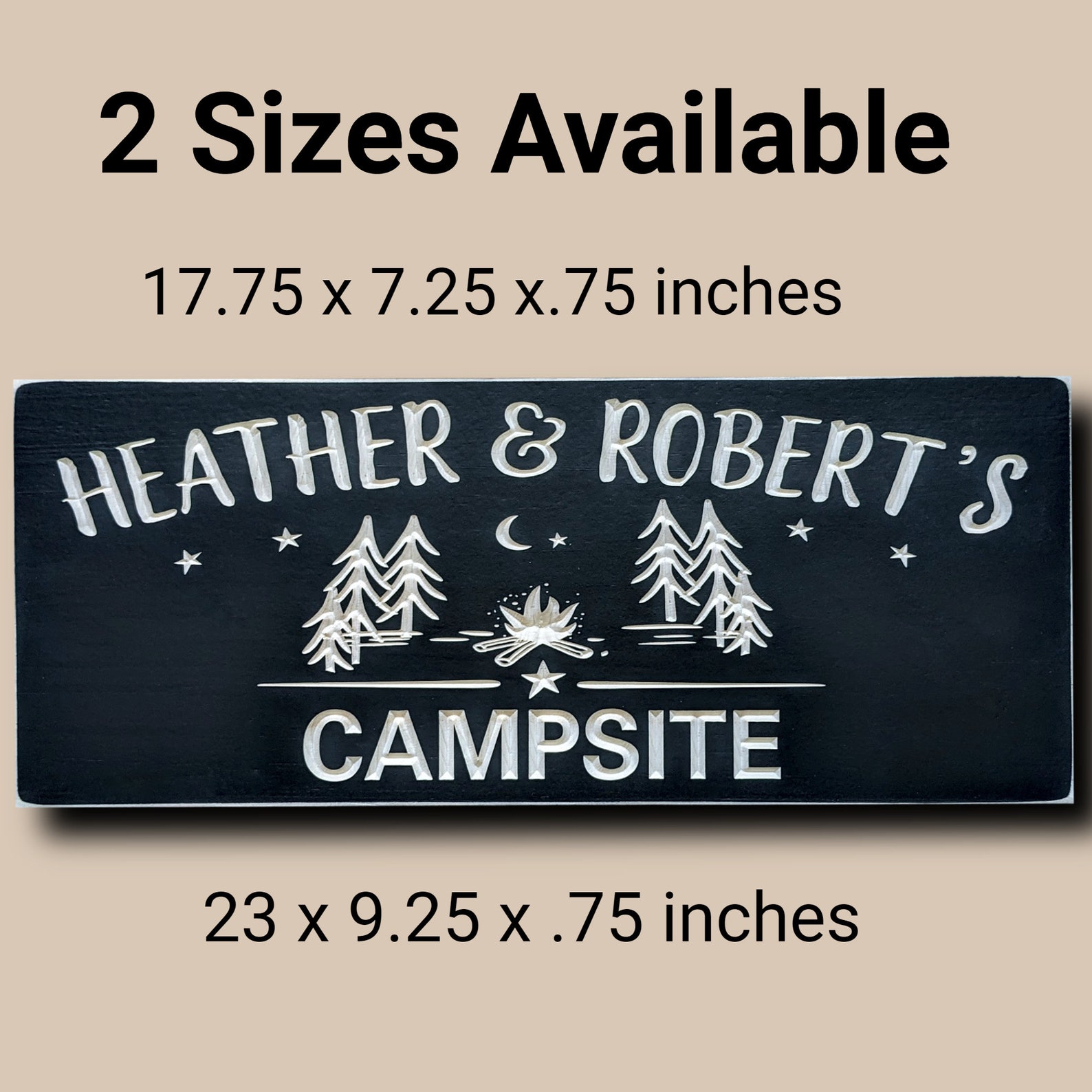 Wooden Campsite Sign Personalized Name Wood Sign Custom - Etsy