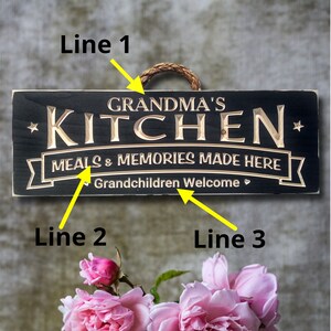 Wooden Sign,grandma's Kitchen,personalize This Wood Kitchen Sign ...