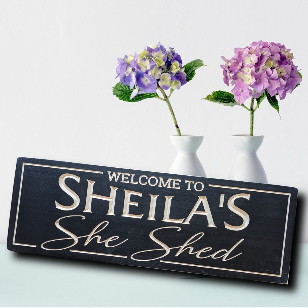 Welcome Sign, Christmas Gift, Personalized Wood She Shed Sign ...