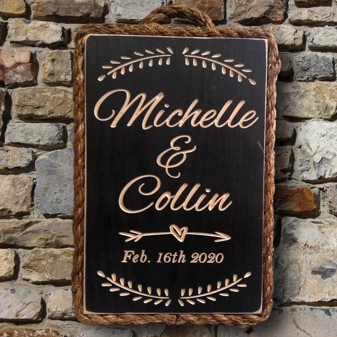Rustic Wood Wedding Sign With Name, Personalized Wooden Sign, Custom ...