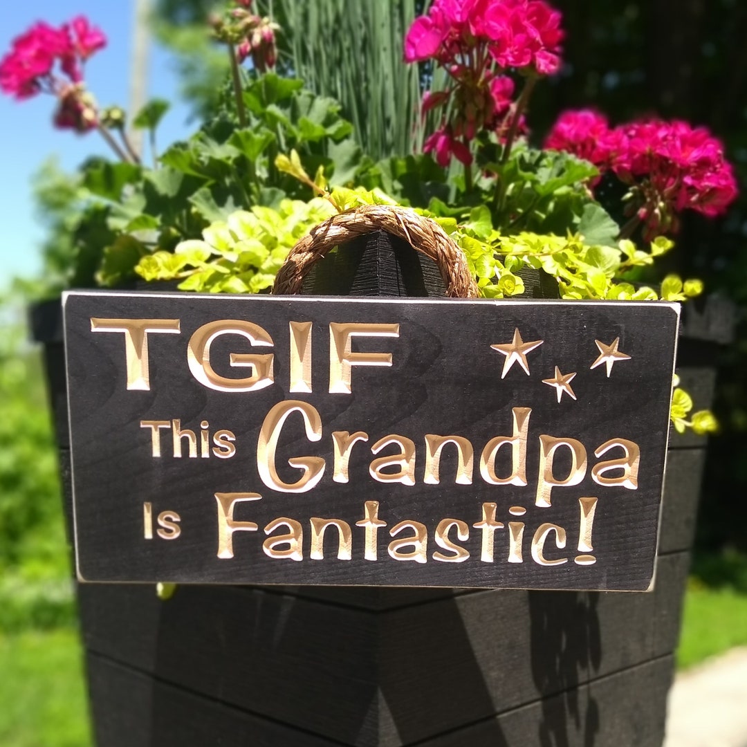 Wood Sign, Grandfather Gift, This Grandpa is Fantastic,wooden Carved ...