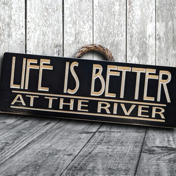 River Sign - Etsy