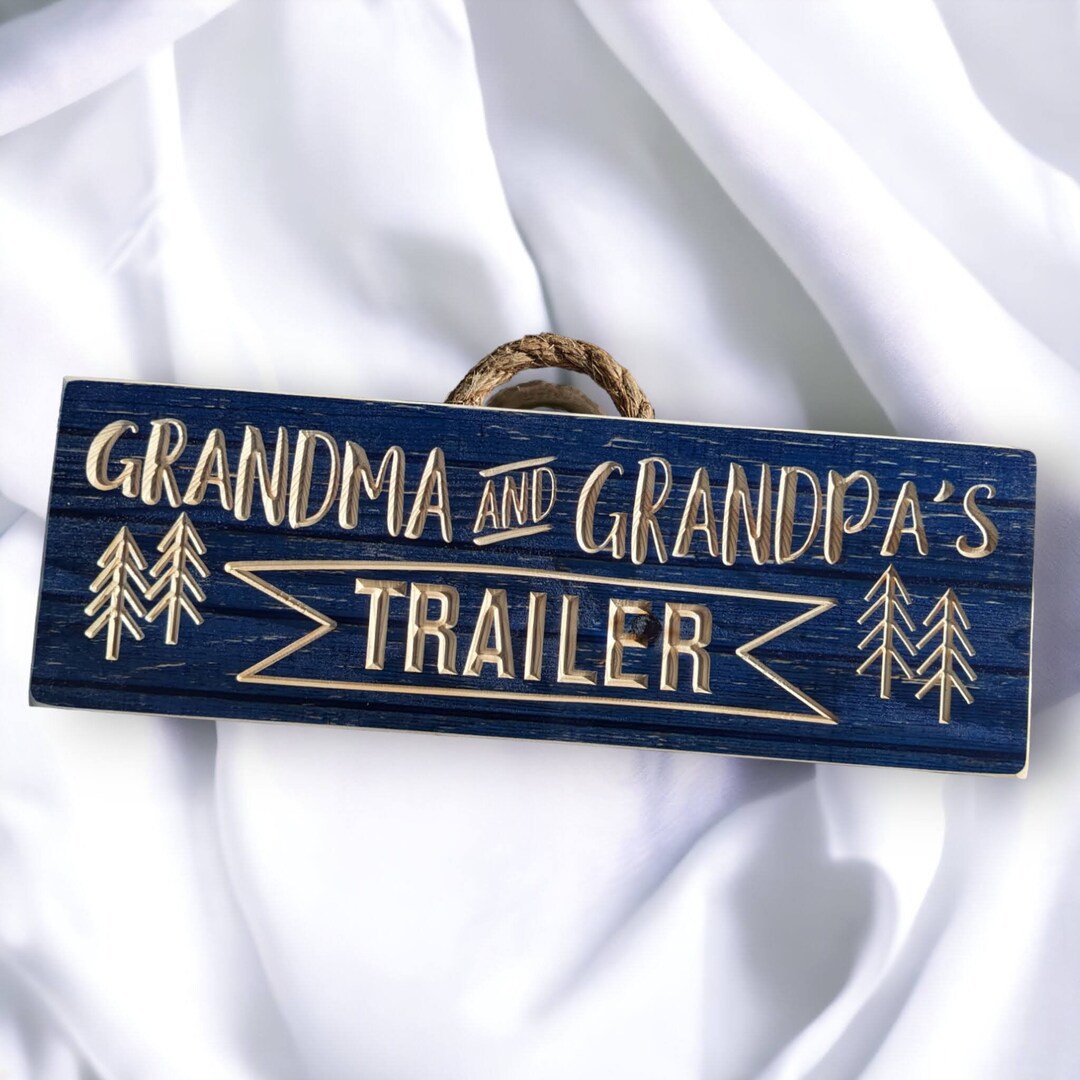 Blue Campground Sign, Grandma and Grandpa's Trailer, Gift for ...