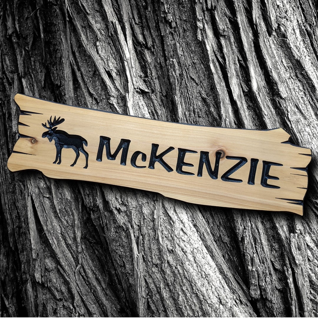 Cedar Exterior Sign, Outdoor Personalized Wood House Sign With Carved ...