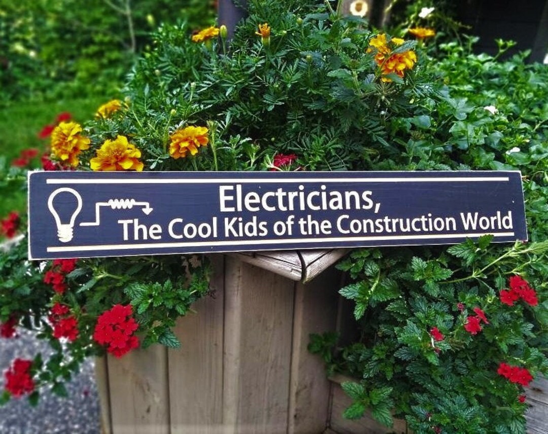 Wood Electricians Sign, Christmas Gift, Carved Wooden Mancave, or ...