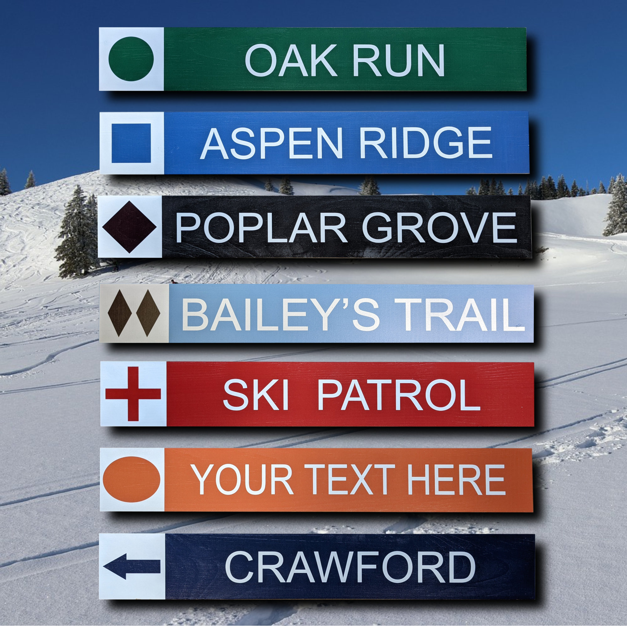 Ski Trail Signs Ski Patrol Personalized/custom Solid Wood - Etsy